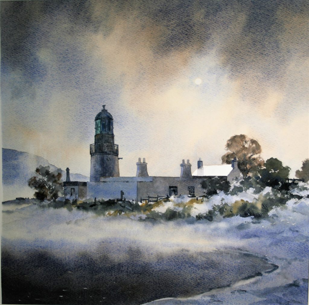 Watercolour of Chanonry Point lighthouse. | Paul Pacey